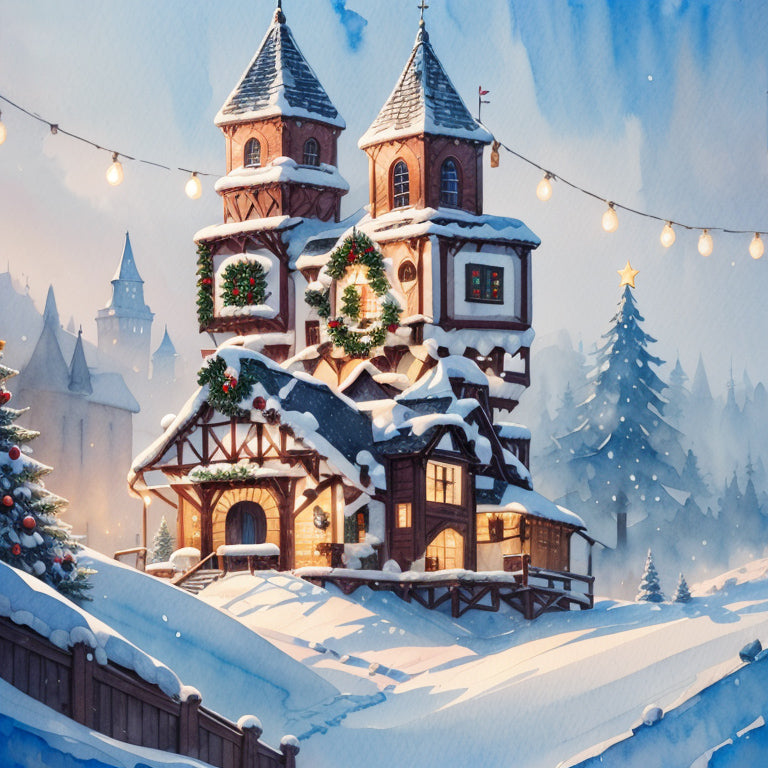 Medieval Snowy Tower | ICQR - Crafted QR Codes