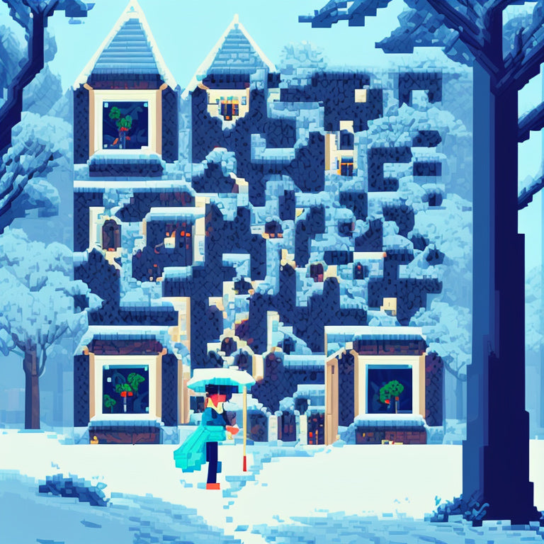 Pixel Umbrella Wanderer | ICQR - Unique QR Codes