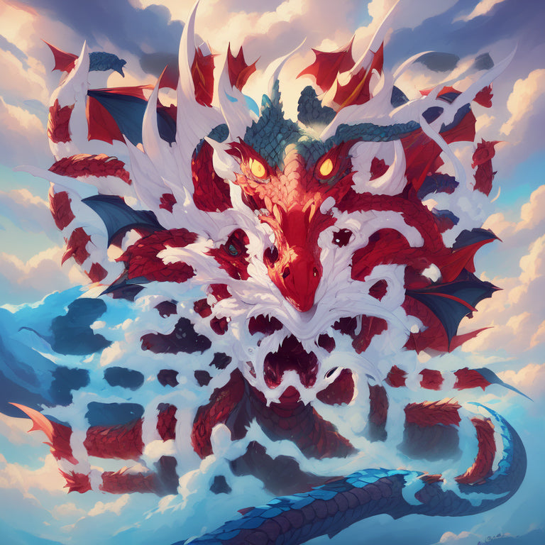 Large Dragon with Clouds | ICQR - Unique QR Codes